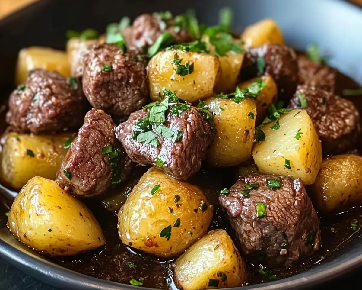 Slow Cooker Garlic Butter Beef Bites | Tasty At Home