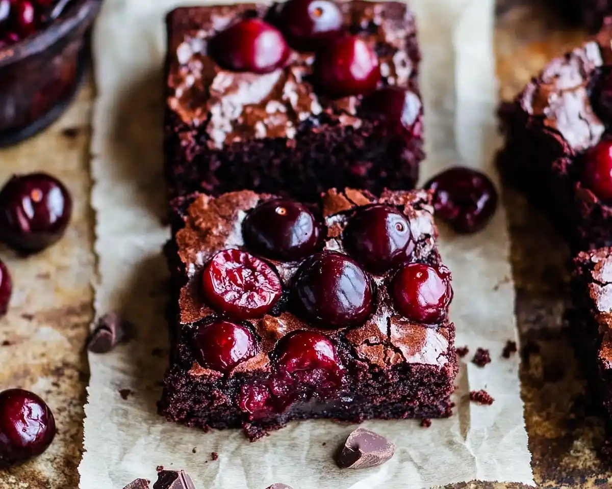 Sweet Roasted Cherry Brownies | Tasty At Home